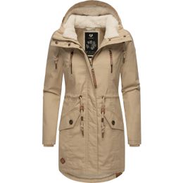 Wintermantel Ragwear "Wintermantel Elsie", Damen, Gr. L, grau (taupe24), Obermaterial: 65% Polyester PES. 35% Baumwolle CO. Obermaterial: Futter: 100% Polyester PES. 100% Polyester PES., M&auml;ntel Wintermantel