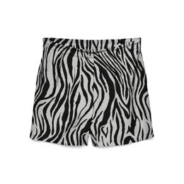 V&eacute;ro Moda Shorts VERO MODA "VMJESMILO HW SHORTS WVN NOOS", Damen, Gr. L, N-Gr, silber lining aop:sina zebra schwarz, Web, Obermaterial: 55% Viskose, 45% Leinen, bedruckt, regular fit kurz, Hosen Shorts, Viskosemischung, regular fit, mit Leinen