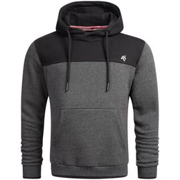 Kapuzenpullover Alessandro Salvarini "Alessandro Salvarini Herren Hoodie AS312", Herren, Gr. M, grau (dunkelgrau, schwarz), Obermaterial: 65% Baumwolle CO. 35% Polyester PES., Sweatshirts Kapuzenpullover