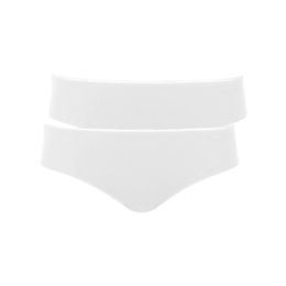 Brasilslip LISCA "2er Pack Damen Brasil Slip Emma", Damen, Gr. M, wei&szlig;, Stoff, Obermaterial: 45% Baumwolle CO. 45% Modal CMD. 10% Elasthan EL., Unterhosen Brasilslip