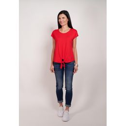 T-Shirt Seidel Moden, Damen, Gr. 46, rot, Jersey, Obermaterial: 95% Viskose, 5% Elasthan, normal h&uuml;ftlang, Rundhals, abgesteppt, Shirts T-Shirt, MADE IN GERMANY