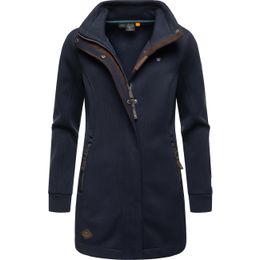 Kurzjacke Ragwear "Sweatjacke Letrice Bonded", Damen, Gr. 3XL, blau (navy), Obermaterial: 100% Polyester PES. Futter: 100% Polyester PES., Jacken Kurzjacke