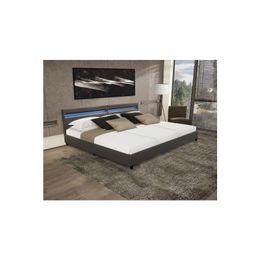 Home Deluxe LED Familienbett Nube mit Schubladen 270x200cm - versch. Ausf&uuml;hrungen - mit Matratze - Dunkelgrau