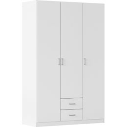 Dreht&uuml;renschrank Rauch "Kleiderschrank Garderobe GAMMA Breiten 91/136/181/226/271/315/360 cm", alpinwei&szlig;, griffe alu, B:136cm H:210cm T:54cm, Holzwerkstoff, Schr&auml;nke, Dreht&uuml;renschrank, mit Schubladen, verschiedene Griff-Varianten TOPSELLER MADE IN GERMANY