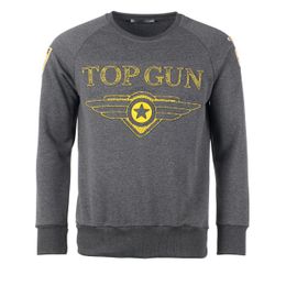 Sweatshirt Top Gun "Sweatshirt Dell TG20193011", Herren, Gr. XL, grau (anthrazit), Obermaterial: 65% Baumwolle CO. 35% Polyester COOLMAX PES(Coolmax)., Sweatshirts Sweatshirt