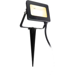 LED Gartenstrahler Heitronic "Kingston", grau (anthrazit), B:12cm H:9cm T:2,5cm, Leuchten, LED Gartenstrahler, LED-Flutlicht,Erdspie&szlig; & Zuleitung mit Stecker,Fernbedienung