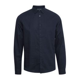 Langarmhemd INDICODE "Langarmhemd IDHanko", Damen, Gr. XL, blau (navy), Obermaterial: 55% Leinen LI. 45% Baumwolle CO., gestreift, regular fit normal, Hemden Langarmhemd