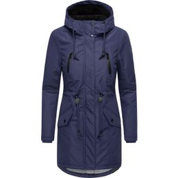Wintermantel Ragwear "Wintermantel Elsien", Damen, Gr. XL, blau (midnight), Obermaterial: 100% Polyester PES. Obermaterial: Futter: 100% Polyester PES. 100% Polyester PES., M&auml;ntel Wintermantel