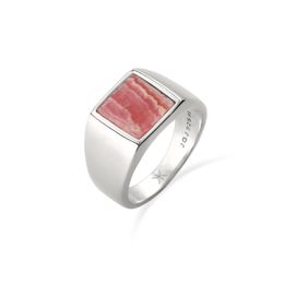 Siegelring Kuzzoi "Ring Siegelring Rhodochrosit Orange 925 Sterling Silber" Gr. 60, silber, Fingerringe, Herren, 60, Silber 925 (Sterlingsilber), Siegelring