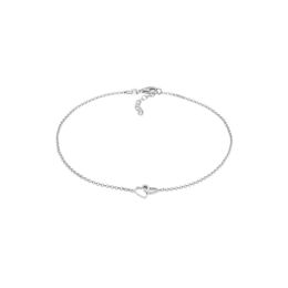 Fu&szlig;kette Elli "Fu&szlig;schmuck Herz Liebe Verschlungen 925 Silber" Gr. 25, silber, Fu&szlig;ketten, Damen, Silber 925 (Sterlingsilber), Fu&szlig;kette