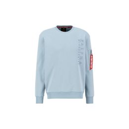 Sweater Alpha Industries "Embroidery Sweatshirt", Damen, Gr. S, bunt (graublau), Obermaterial: 80% Baumwolle, 20% Polyester, regular fit, Sweatshirts Sweater