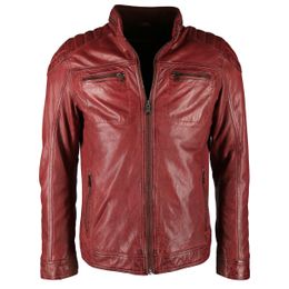 Lederjacke JCC "Lederjacke 40700", Herren, Gr. 52, rot, Obermaterial: 100% Lammnappaleder LANA. Futter: 100% Polyester PES., Jacken Lederjacke