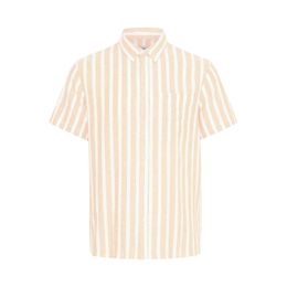 !Solid Kurzarmshirt SOLID "Kurzarmhemd SDFried", Herren, Gr. XL, beige (curds, whey), Obermaterial: 58% Leinen LI. 42% Viskose CV., Hemden Kurzarmshirt
