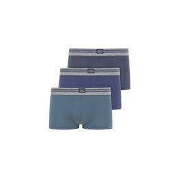 Boxershorts Jockey "Boxershort Cotton Stretch Short Trunk 3P 3er Pack", Herren, Gr. M, blau, Obermaterial: 95% Baumwolle CO. 5% Elasthan EL., Unterhosen Boxershorts
