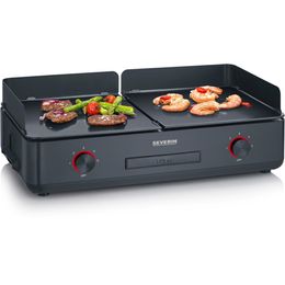 Elektrogrill Severin "PG 8569 Suave Plancha Grill", schwarz, B:29,5cm H:51,5cm T:17,5cm, Kontaktgrill_Standgrill_Tischgrill_Teppanyakigrill, Elektrogrill