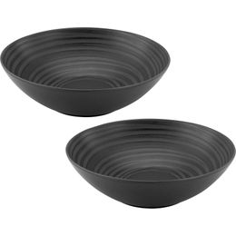 Schale Creatable "Lava Stone", schwarz (schwarz matt), &Oslash;:24cm, Steinzeug, Sch&uuml;sseln, Schale, Salatsch&uuml;ssel, Servierschale, &Oslash; 24 cm, schwarz, Made in Europe