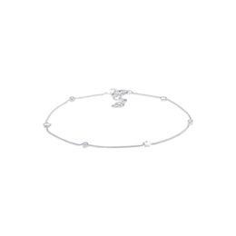 Fu&szlig;kette Elli "Fu&szlig;schmuck Stern Wei&szlig; 925 Sterling Silber, mit Kristallen von Swarovski" Gr. 22, silber, Fu&szlig;ketten, Damen, Silber 925 (Sterlingsilber), Fu&szlig;kette