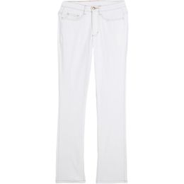 Straight-Jeans bonprix, Damen, Gr. 38, K-Gr, wei&szlig; twill (l&auml;nge: kurz), Denim/Jeans, Obermaterial: 97% Baumwolle, 3% Elasthan, regular fit, Jeans Straight-Jeans, Regular Fit, Komfort-Stretch-Material, leichte Stoffqualit&auml;t