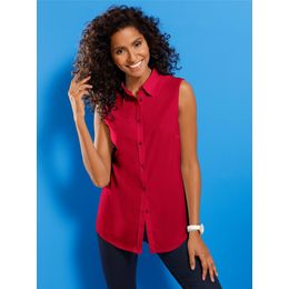 Blusentop Classic Basics, Damen, Gr. 50, rot, 100% Polyester, unifarben, Blusen Blusentop