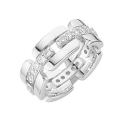 Silberring "Ring mit wei&szlig;en Zirkonia, Silber 925" Gr. 54, silber, Giorgio Martello MILANO, Fingerringe, Damen, 54, Silber 925 (Sterlingsilber), Silberring