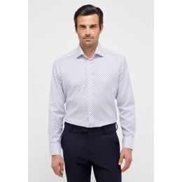 Langarmhemd Eterna "MODERN FIT", Herren, Gr. 43, Normalgr&ouml;&szlig;en, blau (dunkelblau), 100% Baumwolle, tailliert, Manschette, Hemden Langarmhemd, NON IRON (b&uuml;gelfrei)