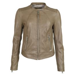 Bikerjacke Maze "Lederjacke 183Grenada", Damen, Gr. XS, braun (mud), Obermaterial: 100% Lammleder LEL. Futter: 100% Polyester PES., Jacken Bikerjacke