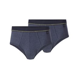 Slip Babista "2er Pack Slip FRANLOTE", Herren, Gr. M-L, blau (dunkelblau melange), Obermaterial: 70% Baumwolle CO. 30% Polyester COOLMAX PES(Coolmax)., Unterhosen Slip