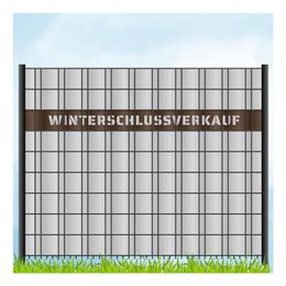 zaun zu&reg; Sichtschutzstreifen Laser Beschriftung "WINTERSCHLUSSVERKAUF" Braun 2,55m