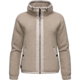 Sweatjacke Ragwear "Sweatjacke Nordicka", Damen, Gr. 3XL, beige (bone24), Obermaterial: 100% Polyester PES. Futter: 100% Polyester PES., Sweatjacken Sweatjacke