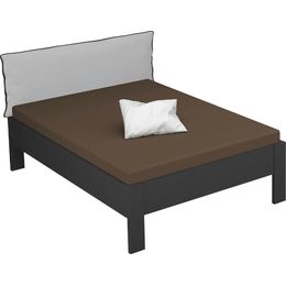 Futonbett Rauch "Aditio", grau (graumetallic), B:146cm H:107cm L:208cm, Betten, Futonbett, Kopfteil Webstoff mit abgesetztem Keder