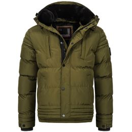 Winterjacke Alessandro Salvarini "A. Salvarini Herren Winterjacke AS281", Herren, Gr. M, gr&uuml;n (schwarz olive), Obermaterial: 100% Polyester PES., Jacken Winterjacke