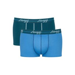 Boxershorts Sloggi "Boxershort Start Hipster C2P box 2er Pack", Herren, Gr. M, blau, Obermaterial: 96% Baumwolle CO. 4% Elasthan EL., Unterhosen Boxershorts