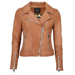 Bikerjacke Maze "Lederjacke Romie", Damen, Gr. S, braun (cognac), Obermaterial: 100% Lammleder LEL. Futter: 100% Polyester PES., Jacken Bikerjacke
