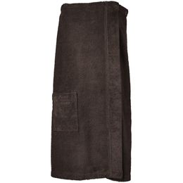 Sarong Schiesser "Saunakilt Turin f&uuml;r Damen in angesagter Reiskornoptik", dunkelgrau, Frottier, Hausm&auml;ntel, Sarong, Made in Green