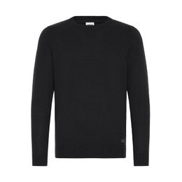 !Solid Strickfleece-Pullover SOLID "Strickpullover SDAkant", Herren, Gr. L, schwarz (true schwarz), Obermaterial: 70% Baumwolle CO recyc.. 30% Polyester Pol. recyc.., Pullover Strickfleece-Pullover