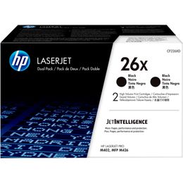 HP Tonerkartusche "HP original Toner 26 schwarz, Gr&ouml;&szlig;en: A/X+Doppelpack", schwarz (schwarz 1), Tonerpatronen, Tonerkartusche