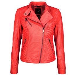 Kurzjacke Maze "Lederjacke Sally", Damen, Gr. S, rot (flame rot), Obermaterial: 100% Lammleder LEL. Futter: 100% Polyester PES., Jacken Kurzjacke