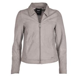 Lederjacke Maze "Lederjacke 4202117", Damen, Gr. XS, grau (stone), Obermaterial: 100% Lammleder LEL. Futter: 100% Polyester PES., Jacken Lederjacke