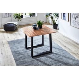 Baumkantentisch NOAH B-Ware 80 / naturfarben / 80x80 / U-Gestell Schwarz