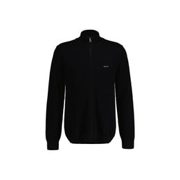 Sweatshirt Gant "Strickjacke COTTON PIQUE HALF ZIP CARDIGAN", Herren, Gr. 5XL, schwarz, Obermaterial: 100% Baumwolle CO., Sweatshirts Sweatshirt