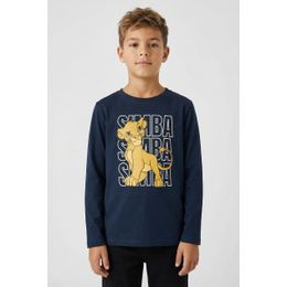 Langarmshirt name it "NMMVIGS LIONKING LS TOP WDI", Jungen, Gr. 92, navy blazer, Jersey, Obermaterial: 100% Baumwolle, bedruckt, unifarben, normal normal, Rundhals, Shirts Langarmshirt