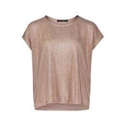 Rundhalsshirt Betty Barclay "Casual-Shirt mit Glanzeffekt", Damen, Gr. 42, beige, Obermaterial: 95% Polyester PES. 5% Elasthan EL., Shirts Rundhalsshirt