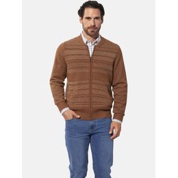 Strickjacke Babista "Strickjacke CALEN", Herren, Gr. S, braun (cognac gestreift), Obermaterial: 100% Baumwolle CO., Strickjacken Strickjacke