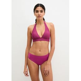 Marc O'Polo Bandeau-Bikini-Top MARC O'POLO "Abstract Leaf AOP", Gr. XS (34), N-Gr, raspberry coulis, Obermaterial: 84% Polyamid, 16% Elasthan, Bikini-Oberteile Bandeau-Bikini-Top