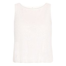 Tanktop Vera Mont "Pailletten-Top im Glitzer-Look", Damen, Gr. 38, wei&szlig; (rohwei&szlig;), Obermaterial: 93% Polyester PES. 7% Elasthan EL., Tops Tanktop