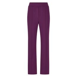 Chinohose GOLDNER "Kurzgr&ouml;&szlig;e Jerseyhose VERA mit Biesen", Damen, Gr. 22, K-Gr, pink (beere), Obermaterial: 50% Polyamid PA. 45% Viskose CV. 5% Elasthan EL., Hosen Chinohose