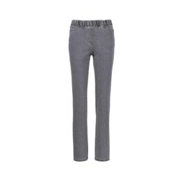Regular-fit-Jeans GOLDNER "Kurzgr&ouml;&szlig;e Edel geschm&uuml;ckte Jeansschlupfhose LOUISA", Damen, Gr. 26, K-Gr, grau, Obermaterial: 75% Baumwolle CO. 23% Polyester PES. 2% Elasthan EL., Jeans Regular-fit-Jeans