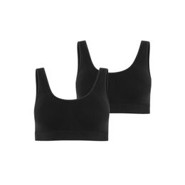 Bustier Jockey "BH Seamfree Core Stretch Bra 2P 2er Pack", Damen, Gr. XXL, N-Gr, schwarz, Obermaterial: 91% Polyamid PA. 9% Elasthan EL., BHs Bustier