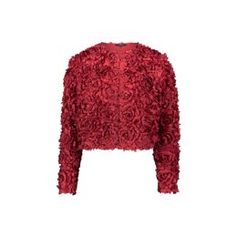 Boleroblazer Zero "Bolerojacke mit 3D Blumen", Damen, Gr. 42, rot (cabernet), Obermaterial: 100% Polyester PES., Blazer Boleroblazer