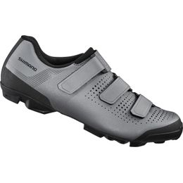 Fahrradschuh Shimano "MTB - Fahrradschuhe SH-XC100", Herren, Gr. 38, silber, Obermaterial: 100% Kunstleder synt.leather., Schuhe Fahrradschuh